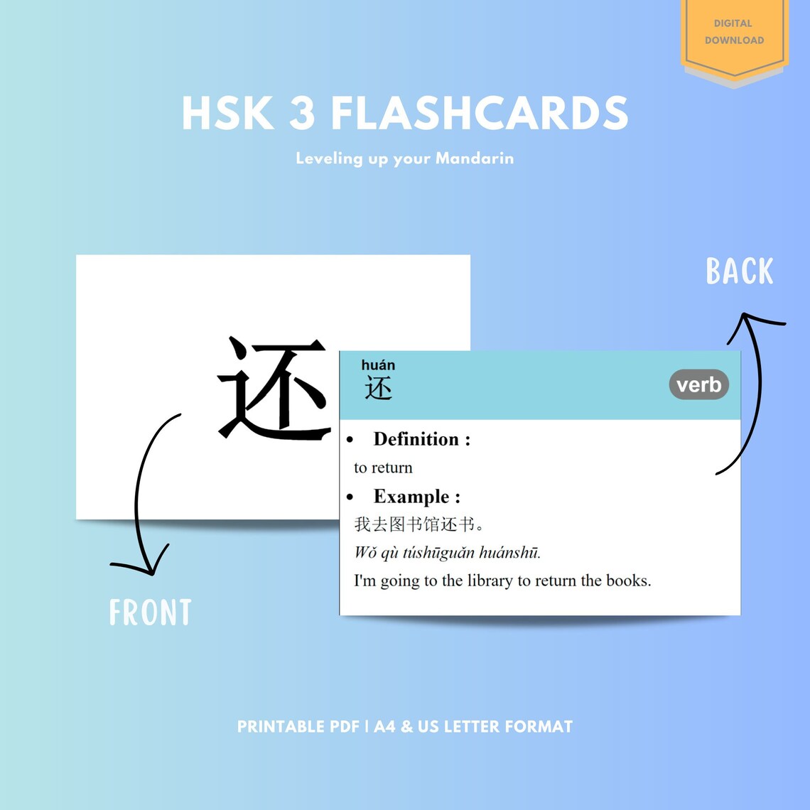 HSK 3 Flashcards Bundle, Mandarin Chinese Learning Set, Study Tools for ...