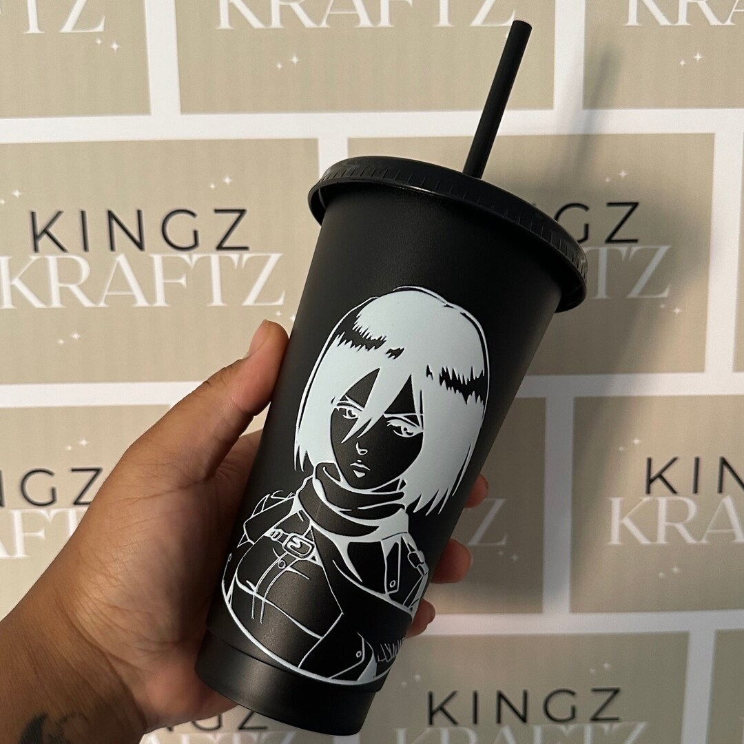 Anime Inspired Cold Cup | Anime Gift | Manga | AOT | Mikasa Ackerman - Etsy