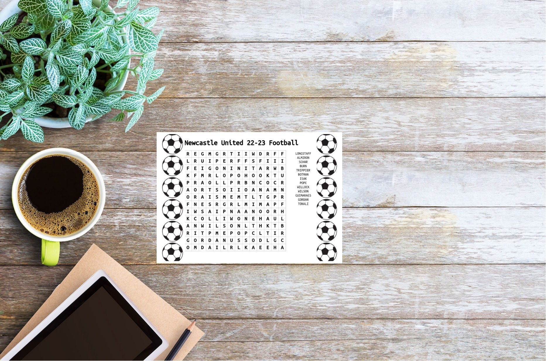 Word Search Newcastle United Football Soccer Activity Sheet 22-23 ...