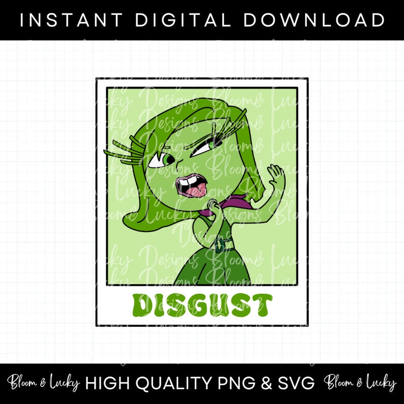 Inside Out 2 Character Clipart PNG SVG Emotions Disgust Digital ...