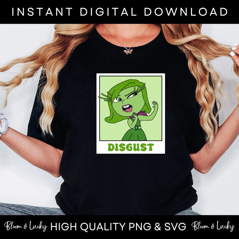 Inside Out 2 Character Clipart PNG SVG Emotions Disgust Digital ...