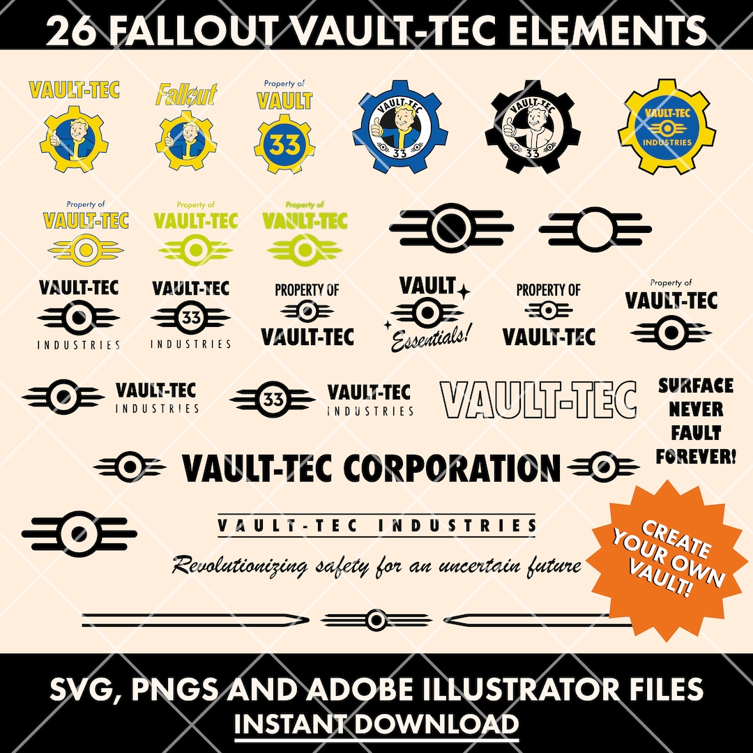 Fallout Game Series 26 Bundle Vault-tec Digital Download Designs ...
