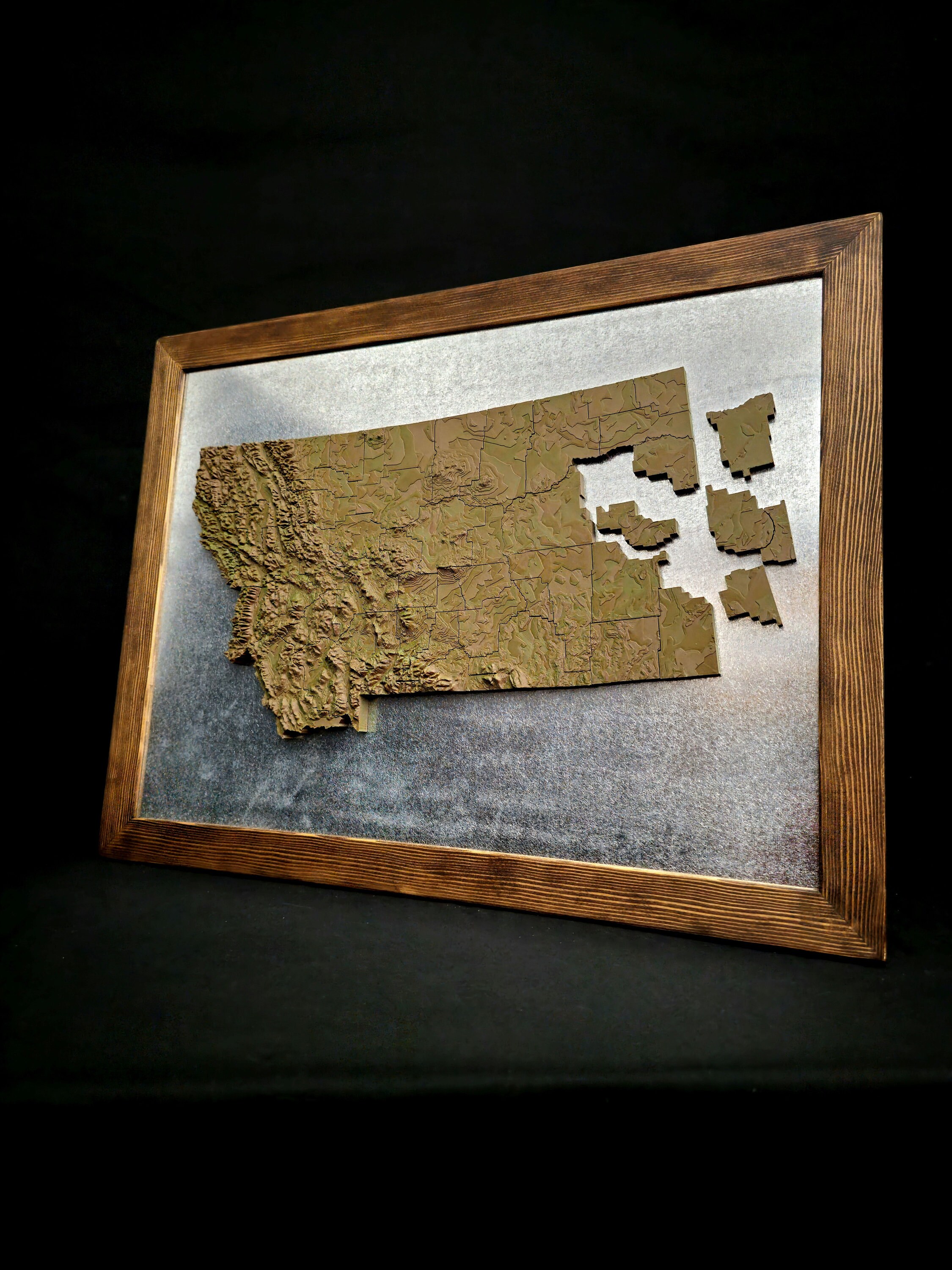 Montana County Map Framed 3D Magnetic Topographical Puzzle - Etsy