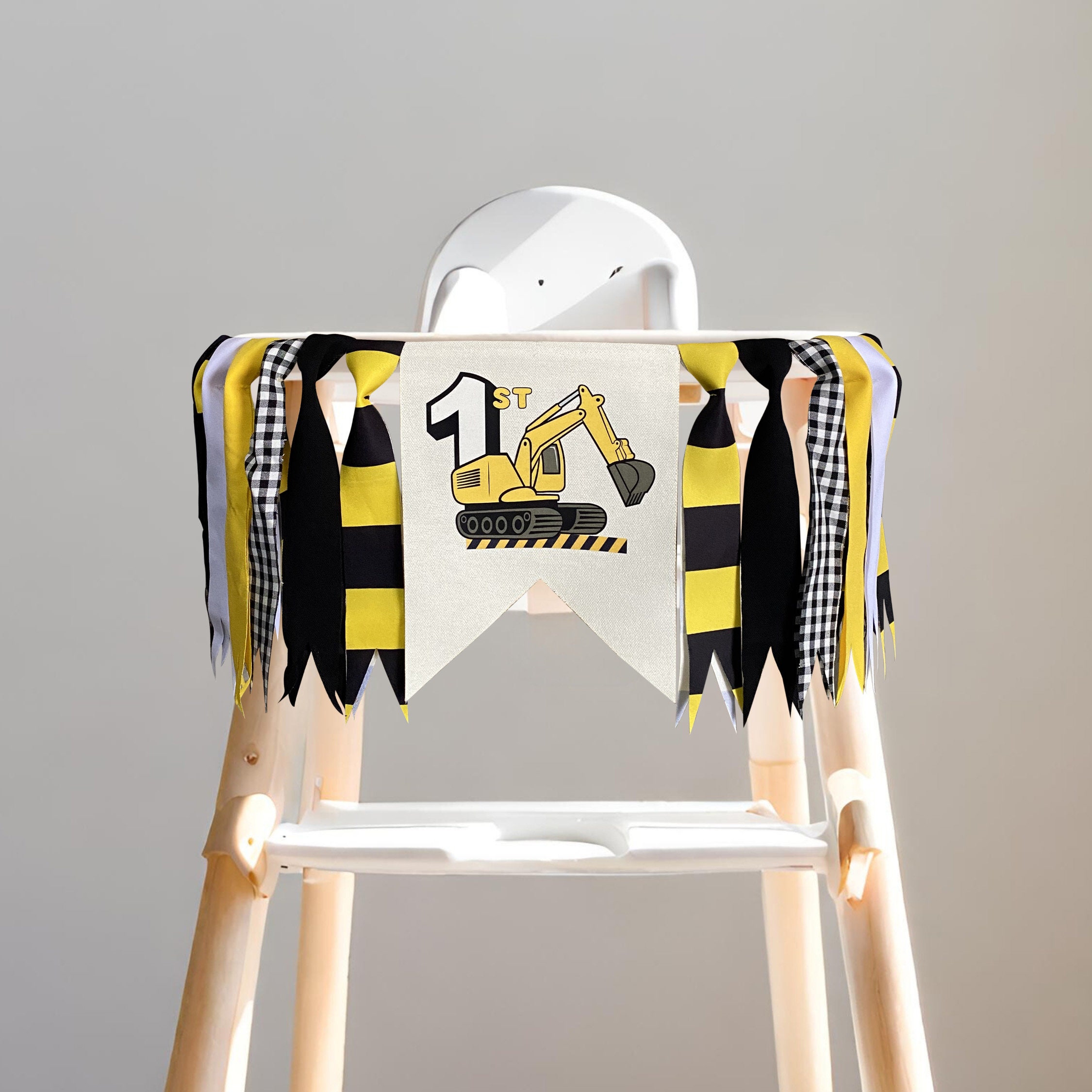 CONSTRUCTION ONE High Chair Banner , Construction 1st BIRTHDAY Banner ...