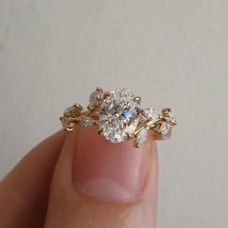 Bague de fiançailles ovale en moissanite 2,5 carats Bague de mariage ...