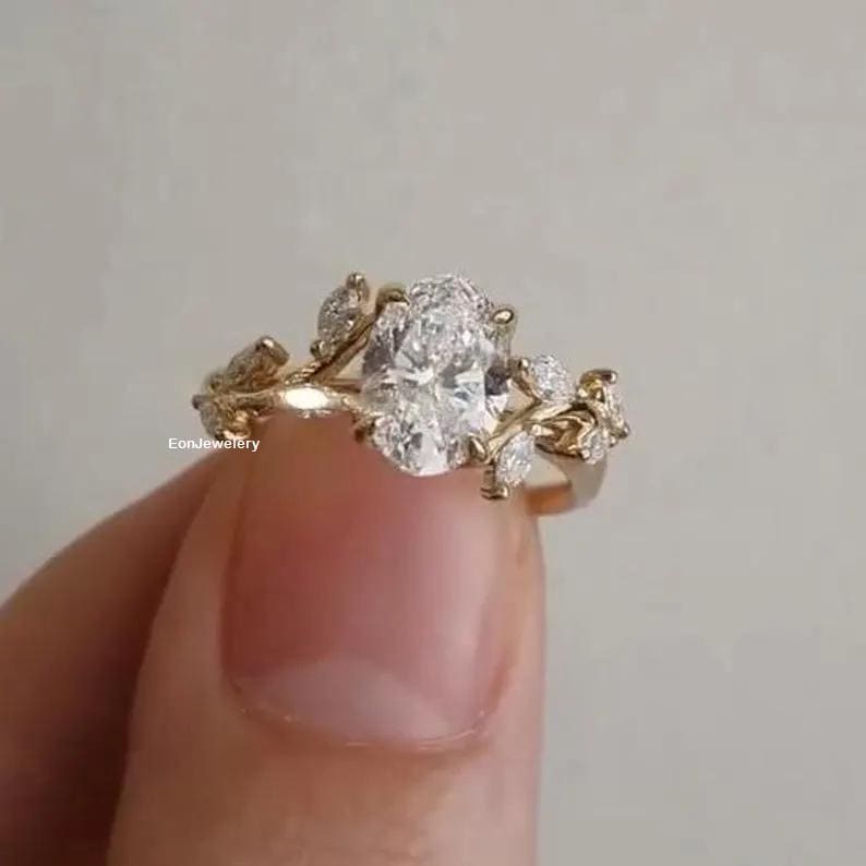 Bague de fiançailles ovale en moissanite 2,5 carats Bague de mariage ...