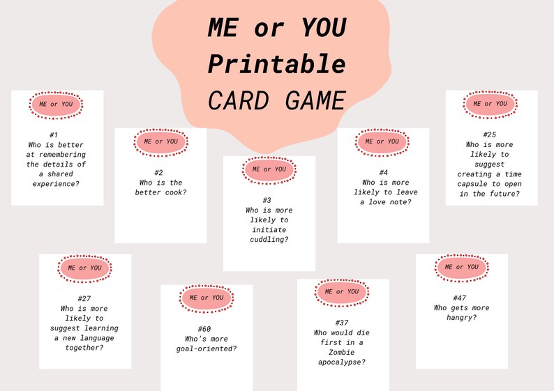 ME or You Card Game Unique and Thought-provoking - Etsy Australia