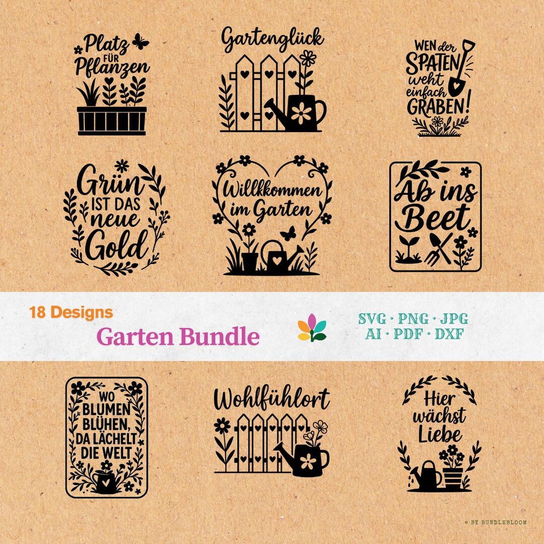 18 Garden Sayings Plotter File, German Garden Plotter File, Garden ...