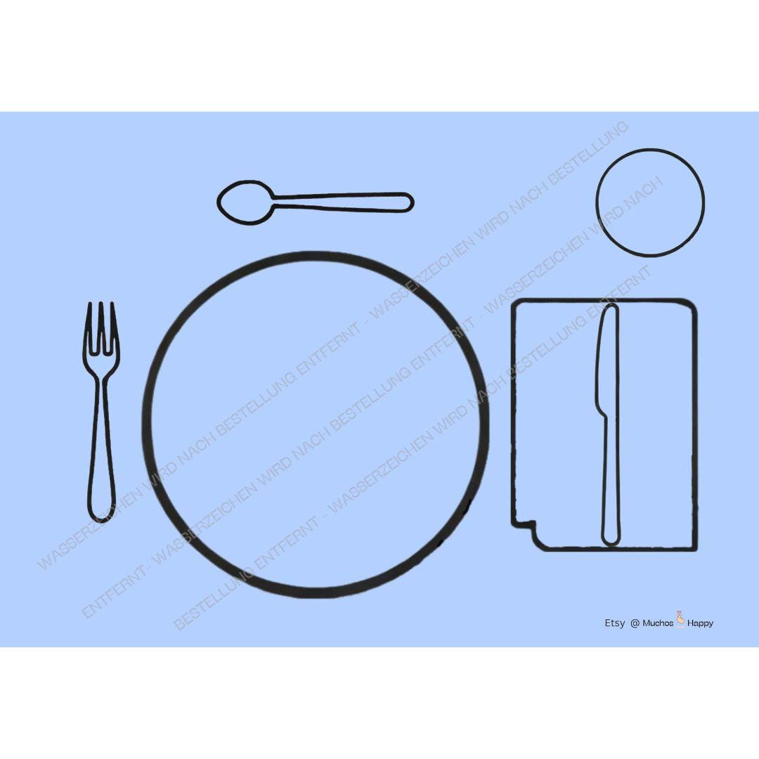 DIGITAL Pdf Montessori Table Set Mat in Blue for Children in DIN A4 for ...