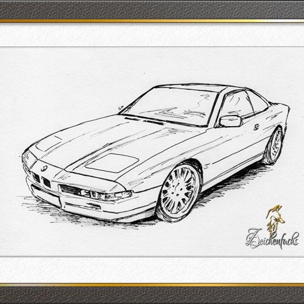 Car Ink Drawing - Etsy