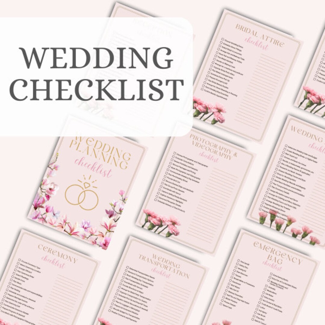 Wedding Planner Printable Template Wedding Planning Checklist Organizer ...