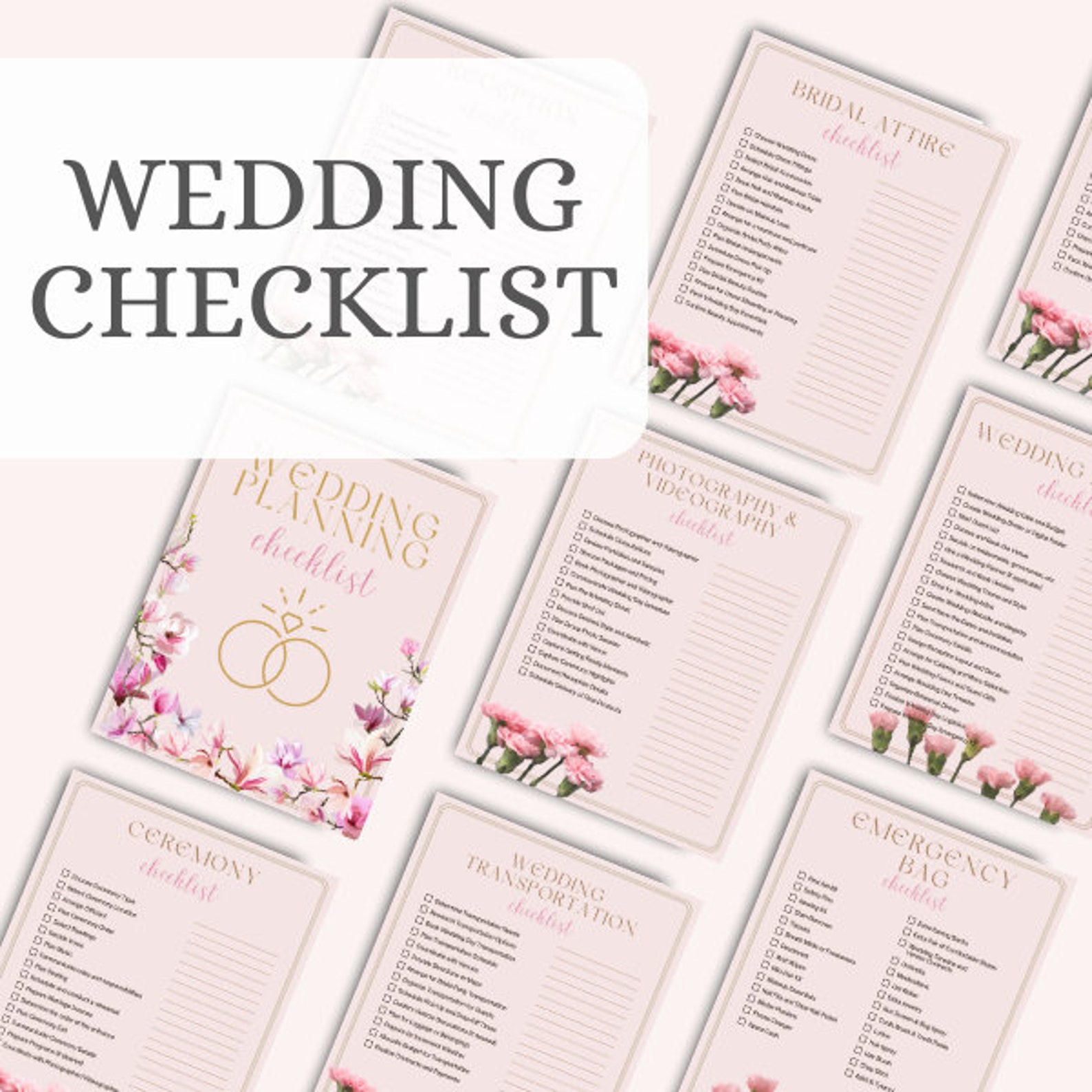 Wedding Planner Printable Template Wedding Planning Checklist Organizer ...