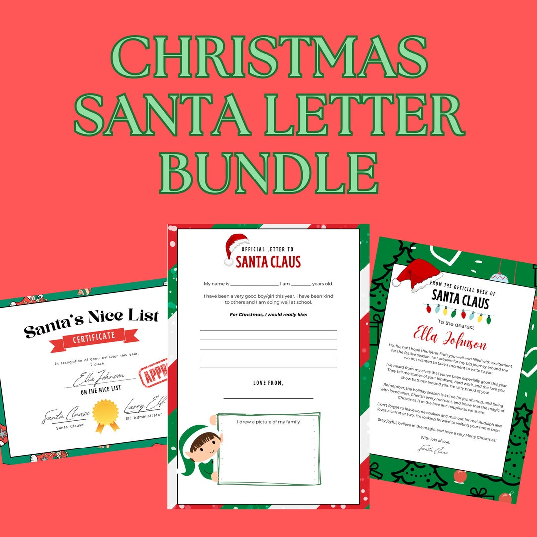 Santa Letter Bundle Letter to Santa Printable Letter From Santa ...