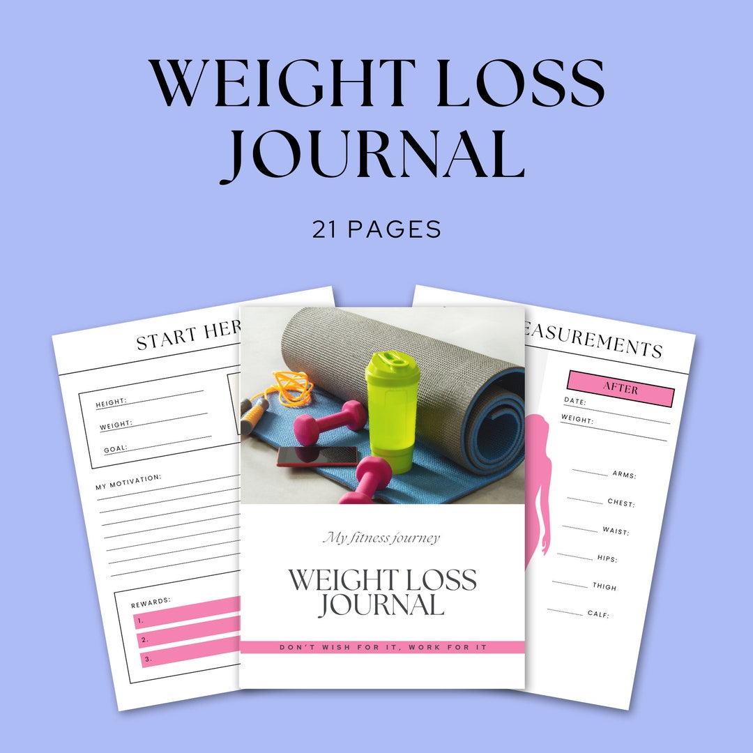 Weight Loss Journal Tracker Digital Download Meal Fitness Planner ...