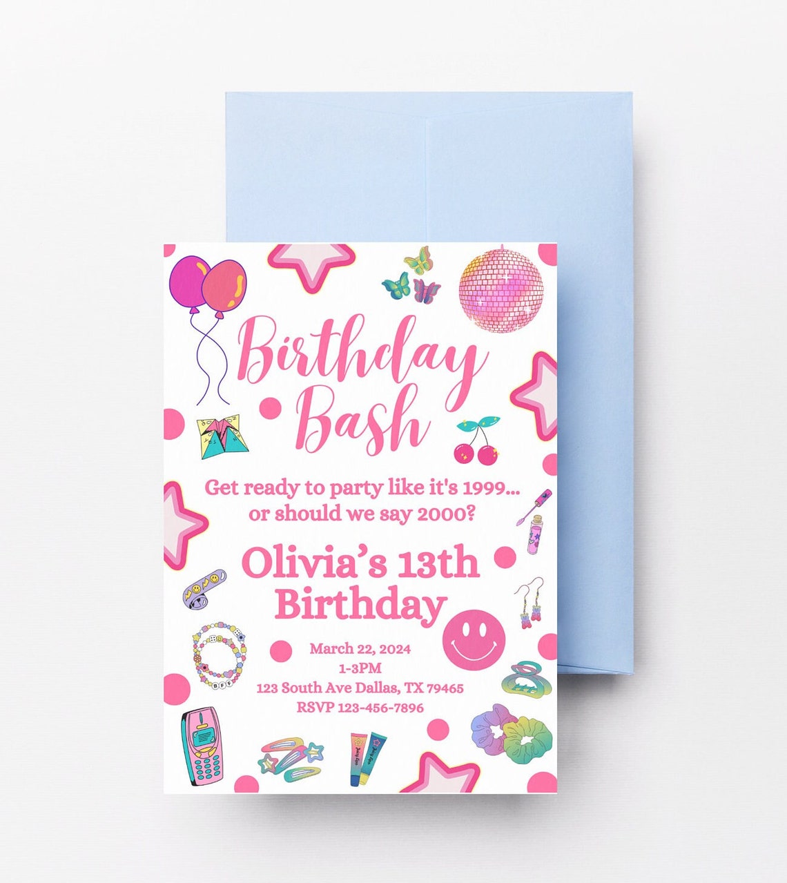 Colorful 2000s Birthday Invitation 00s Retro Y2K Theme Party Invite ...