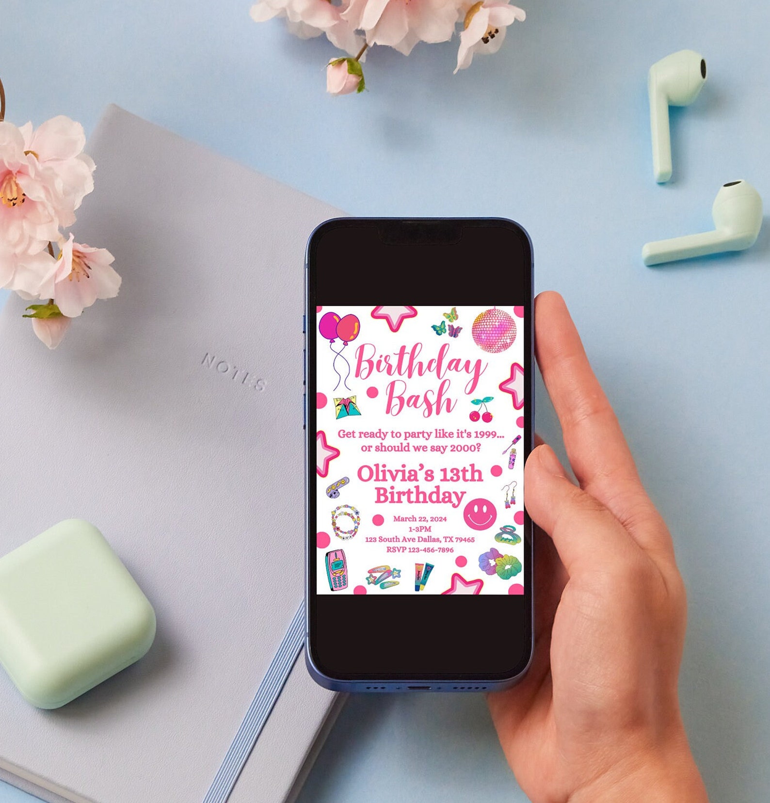 Colorful 2000s Birthday Invitation 00s Retro Y2K Theme Party Invite ...