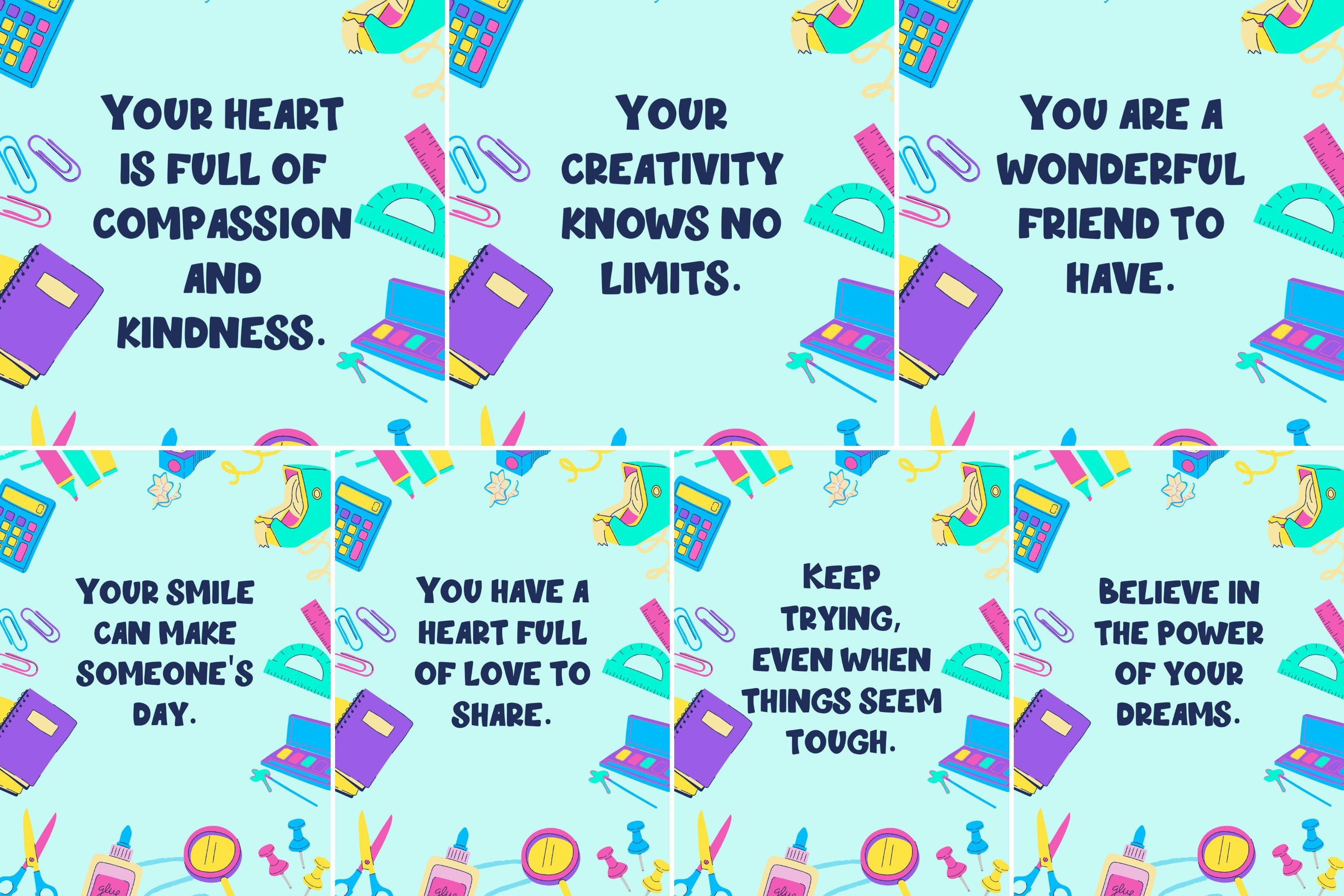 Teacher Affirmation Cards Lunch Box Notes for Kids Printable - Etsy