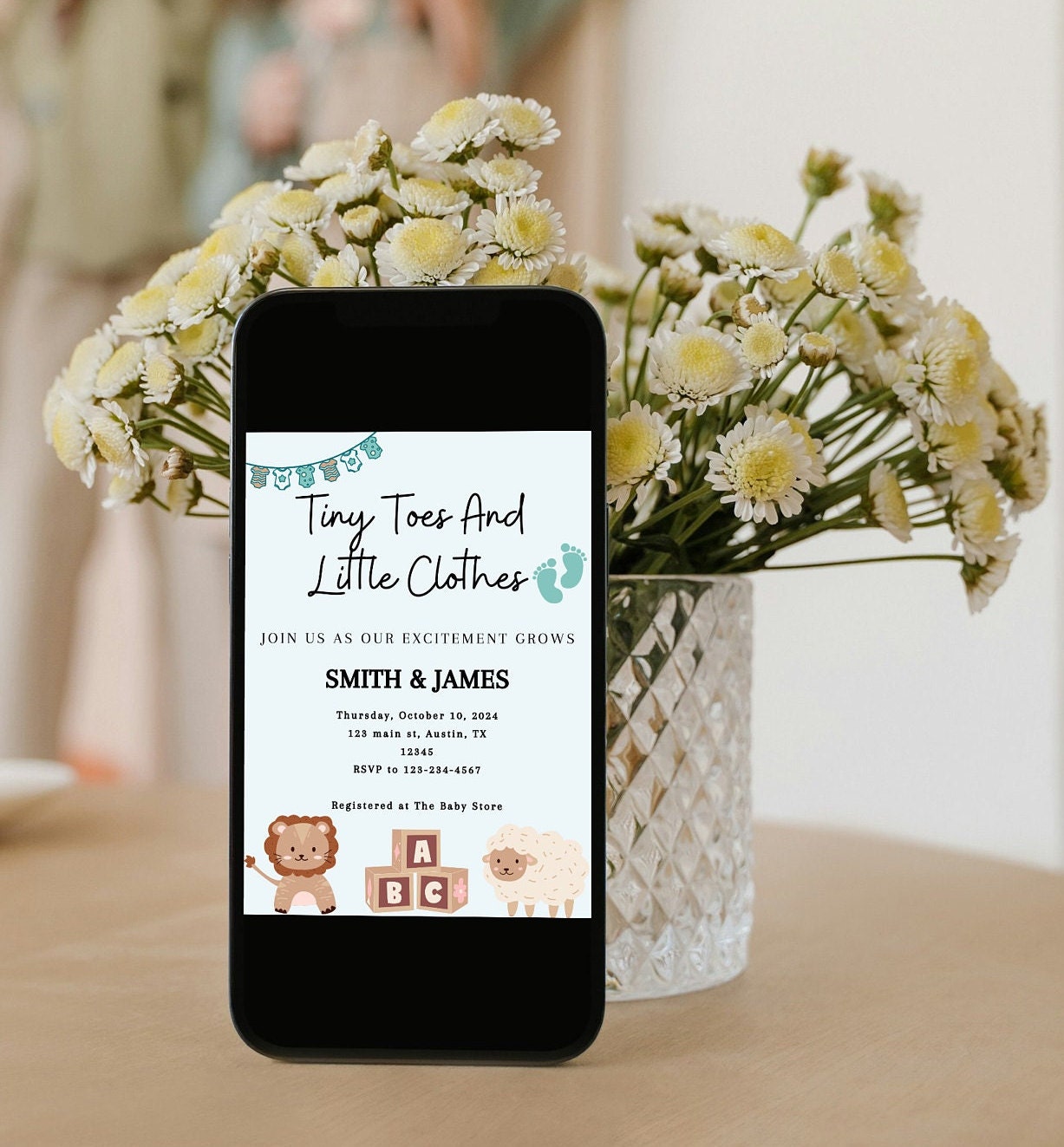 Baby Shower Evites Boy Jungle Printable Baby Shower Animals Invitation ...