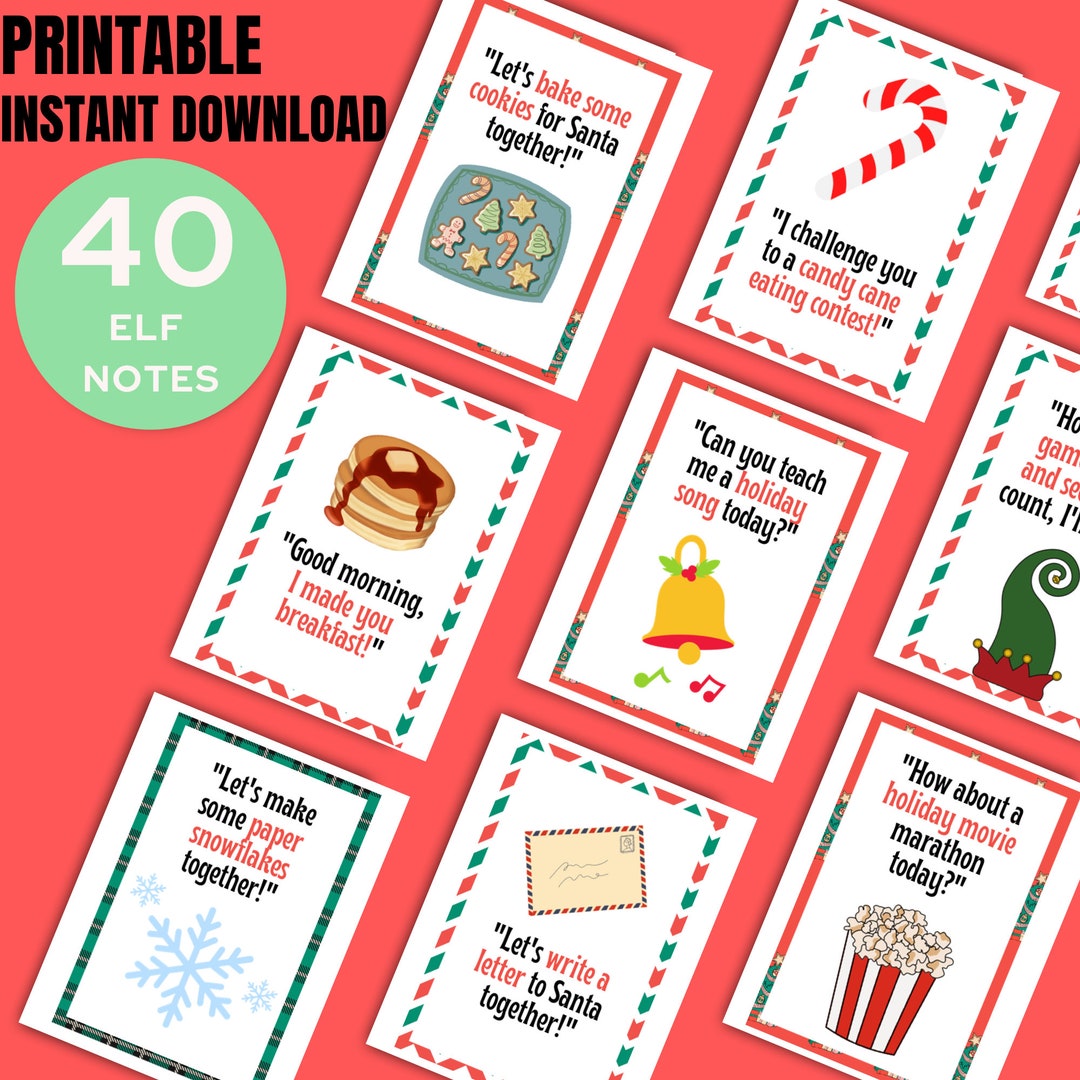 Elf Notes Printable Elf Note Card Note From Elf Arrival Letter Elf Card ...