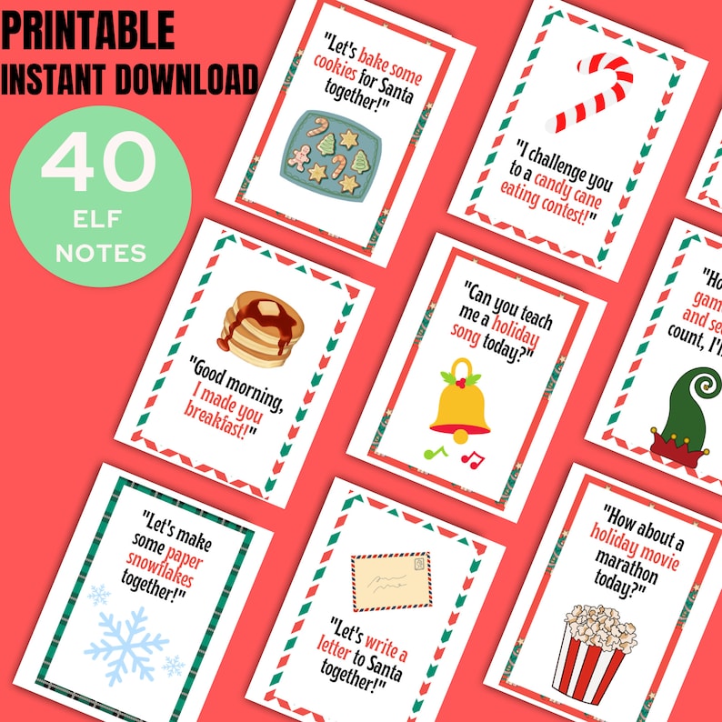 Elf Notes Printable Elf Note Card Note From Elf Arrival Letter Elf Card ...