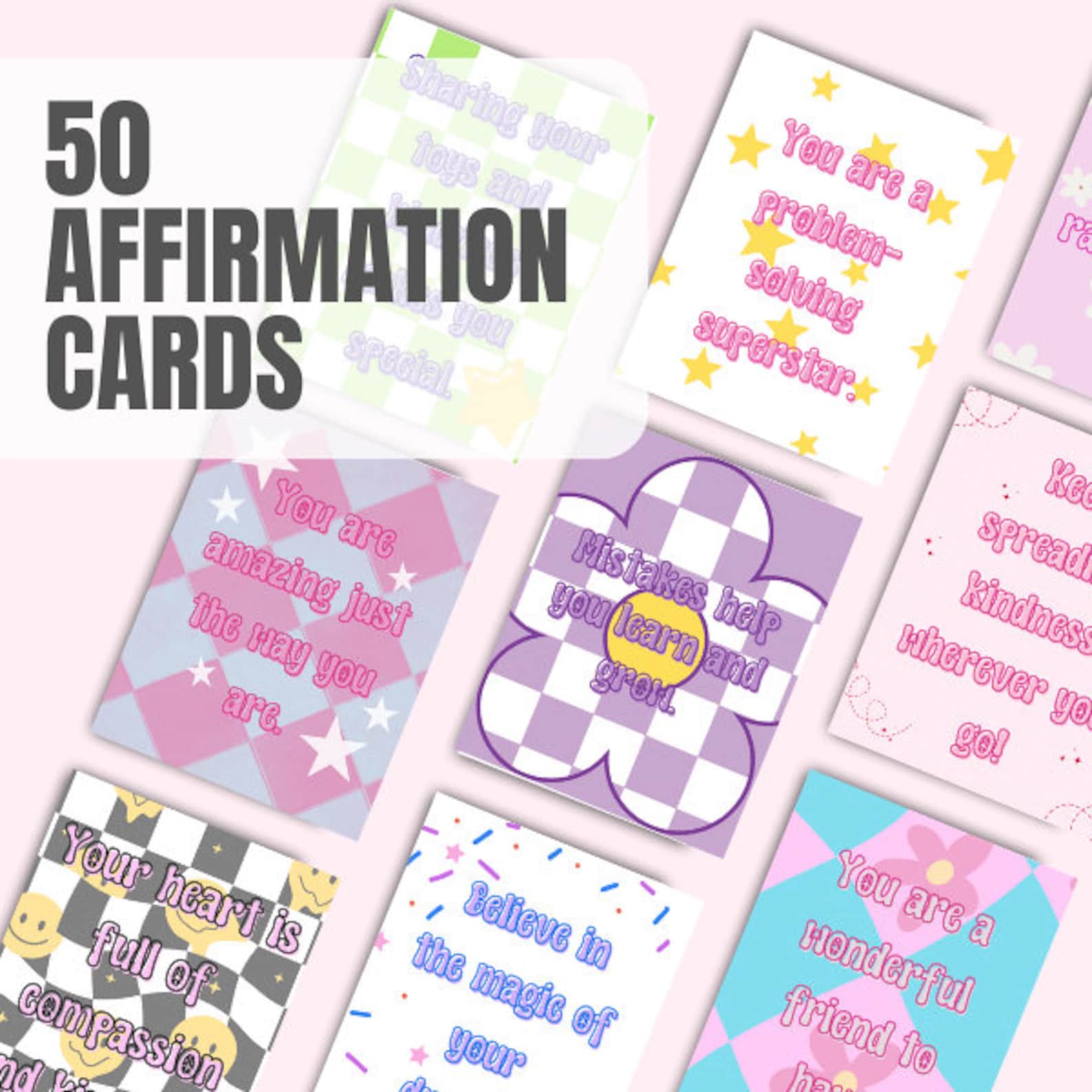 Daily Affirmation Cards for Kids Lunch Box Notes Printable Student ...