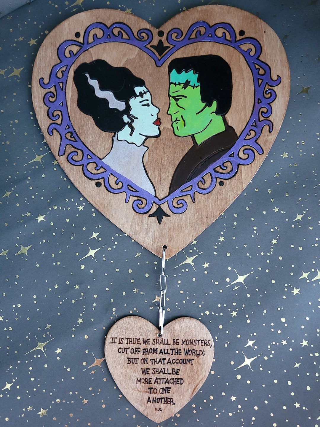 Frankensteins Monster & Bride Wall Hanging Pyrography Art - Etsy