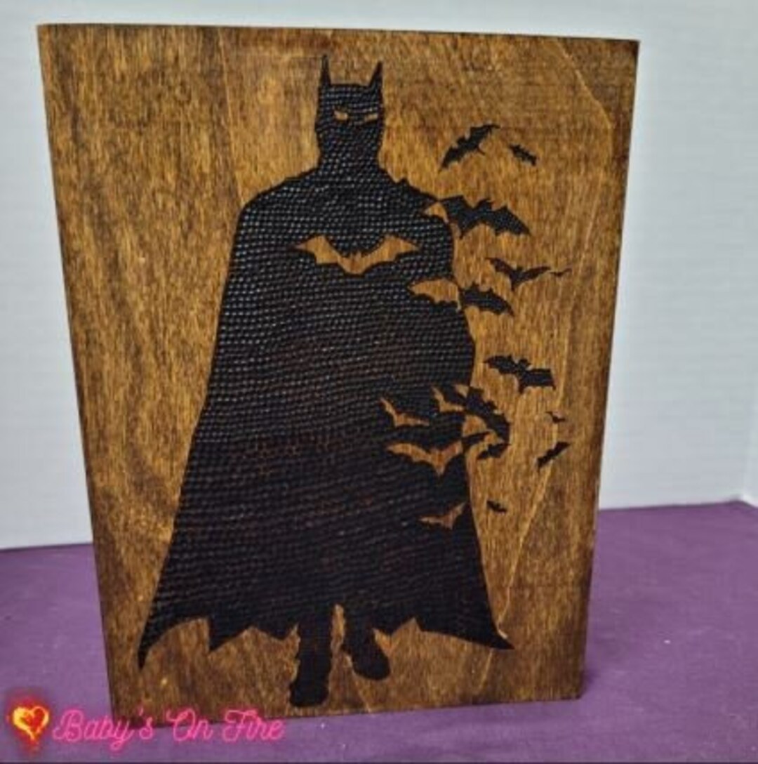 Batman Pyrography Art Wood Burning Art Rustic DC Comics - Etsy