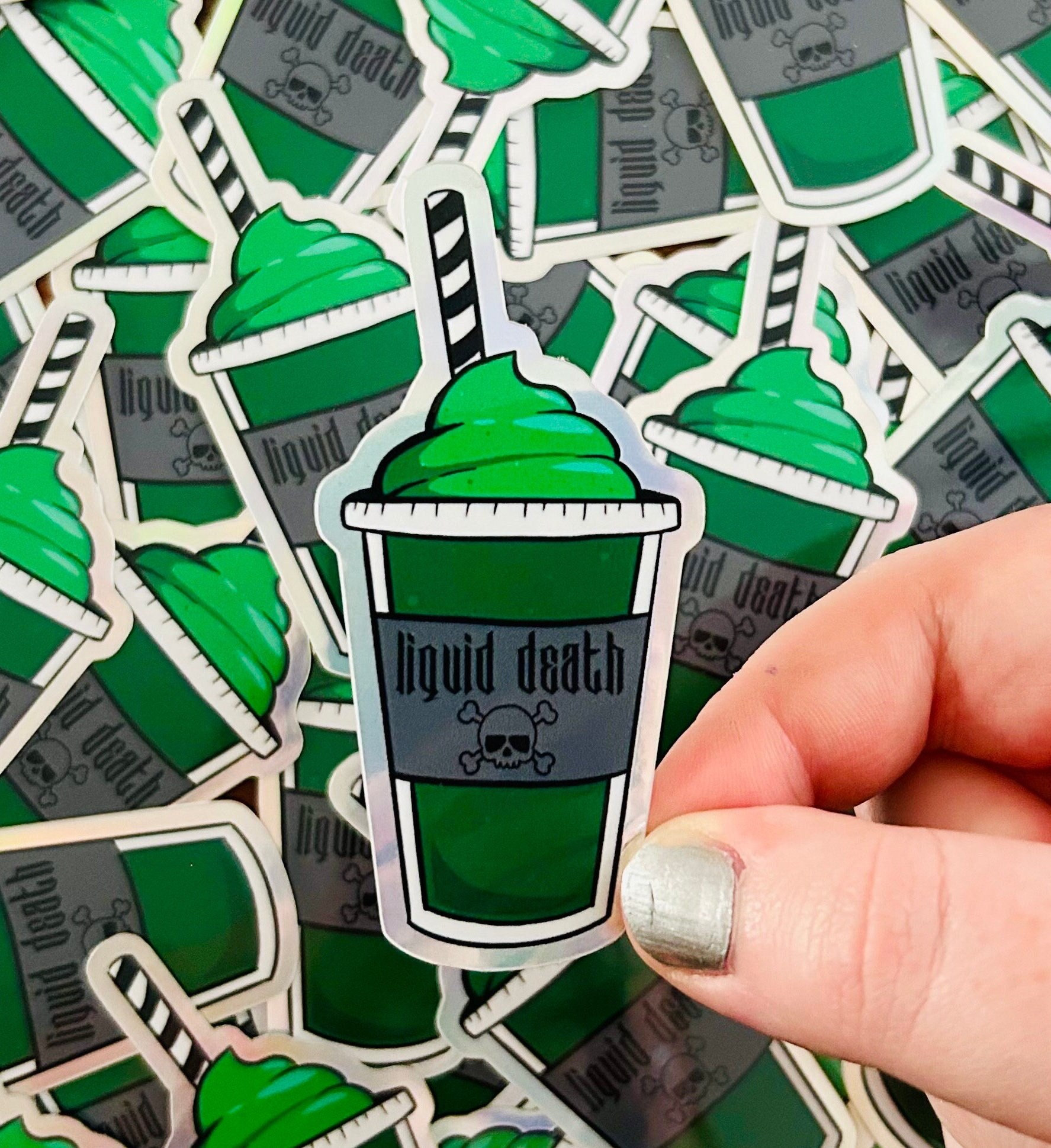 Liquid Death Holographic Sticker - Etsy