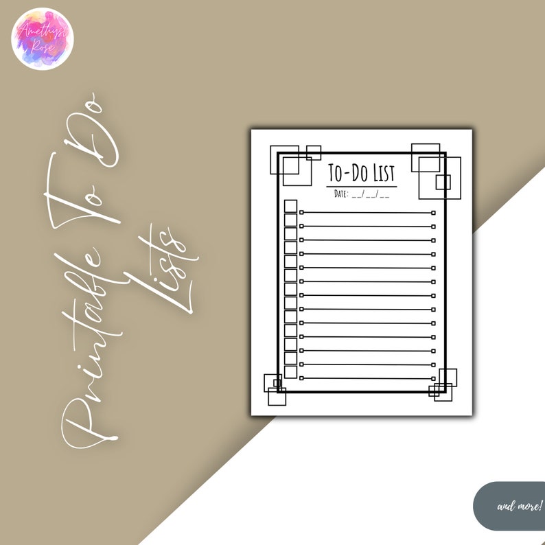 Printable to Do List | Planner Checklist | A4 Size | PDF - Etsy