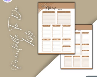 Printable to Do List | Planner Checklist | A4 Size | PDF - Etsy