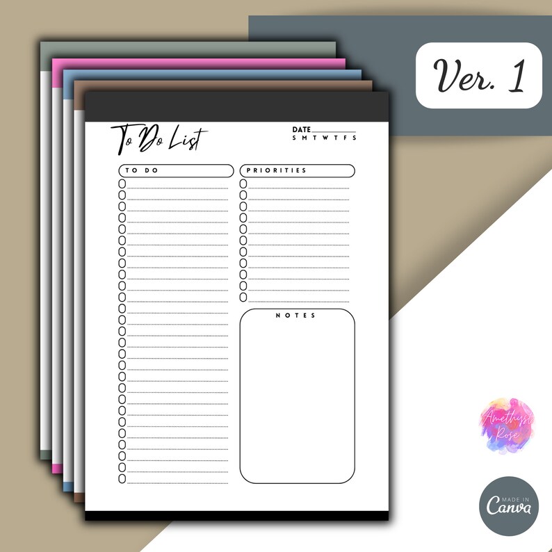 Printable Daily to Do List Daily Planner Checklist A4 Size PDF - Etsy