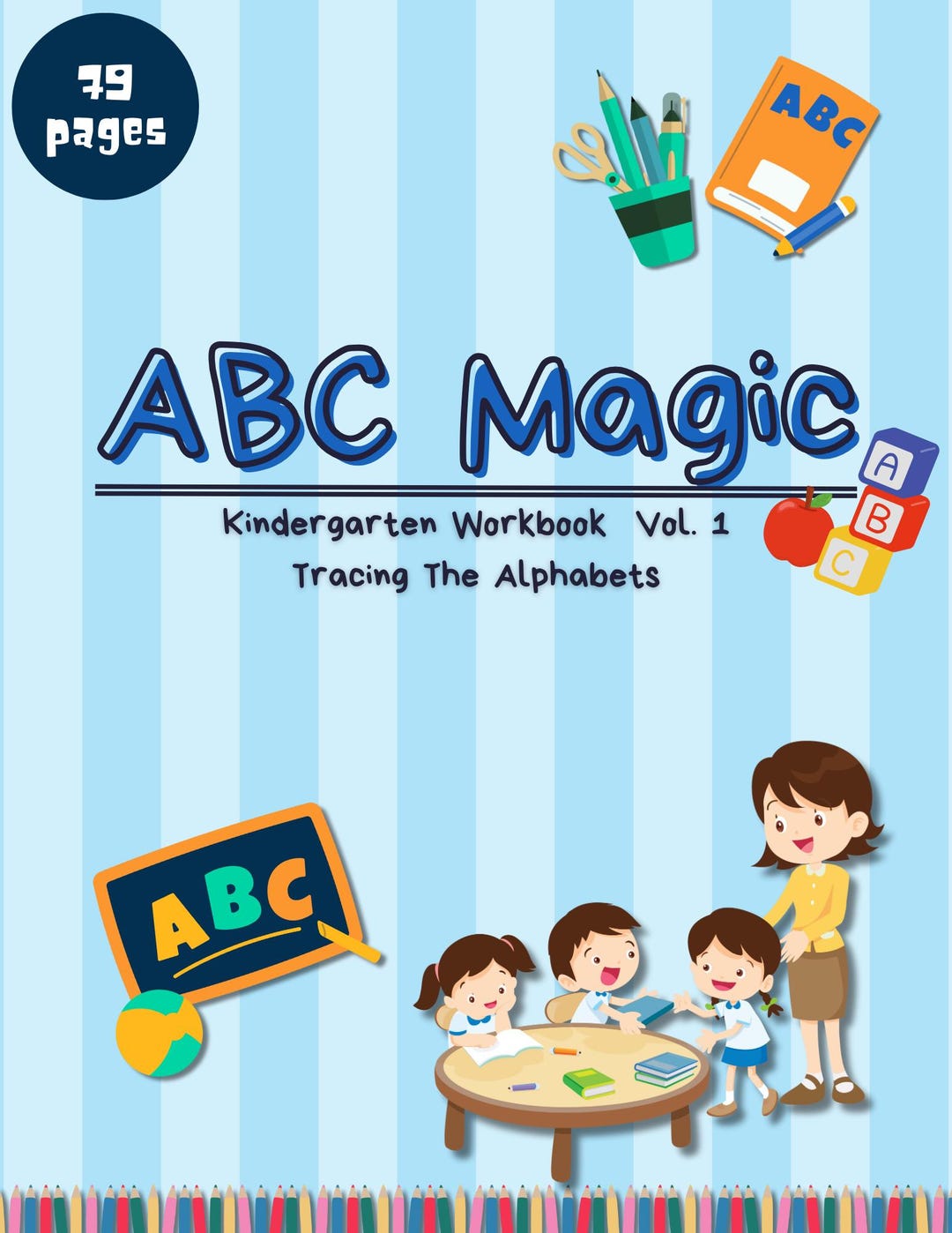 ABC Tracing Workbook: Kindergarten Alphabet Practice (PDF Download) - Etsy
