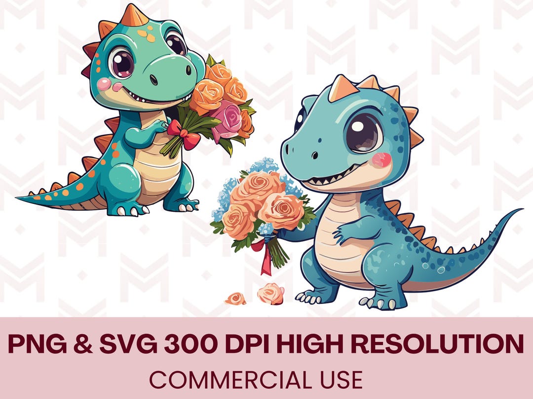 Cute Dinosaur Svg Clipart Png Birthday Valentine for Tshirts, Mugs ...