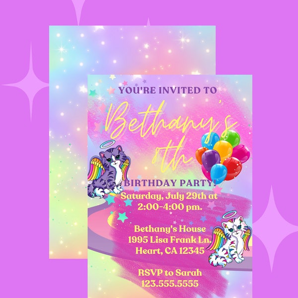 Lisa Frank Invitations - Etsy