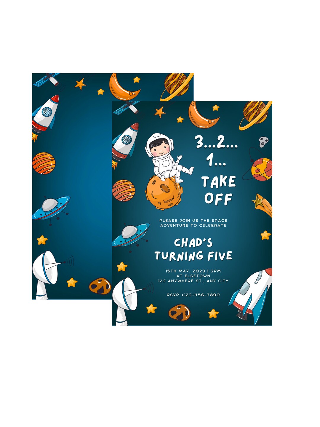 Blast off Birthday Invitation - Etsy