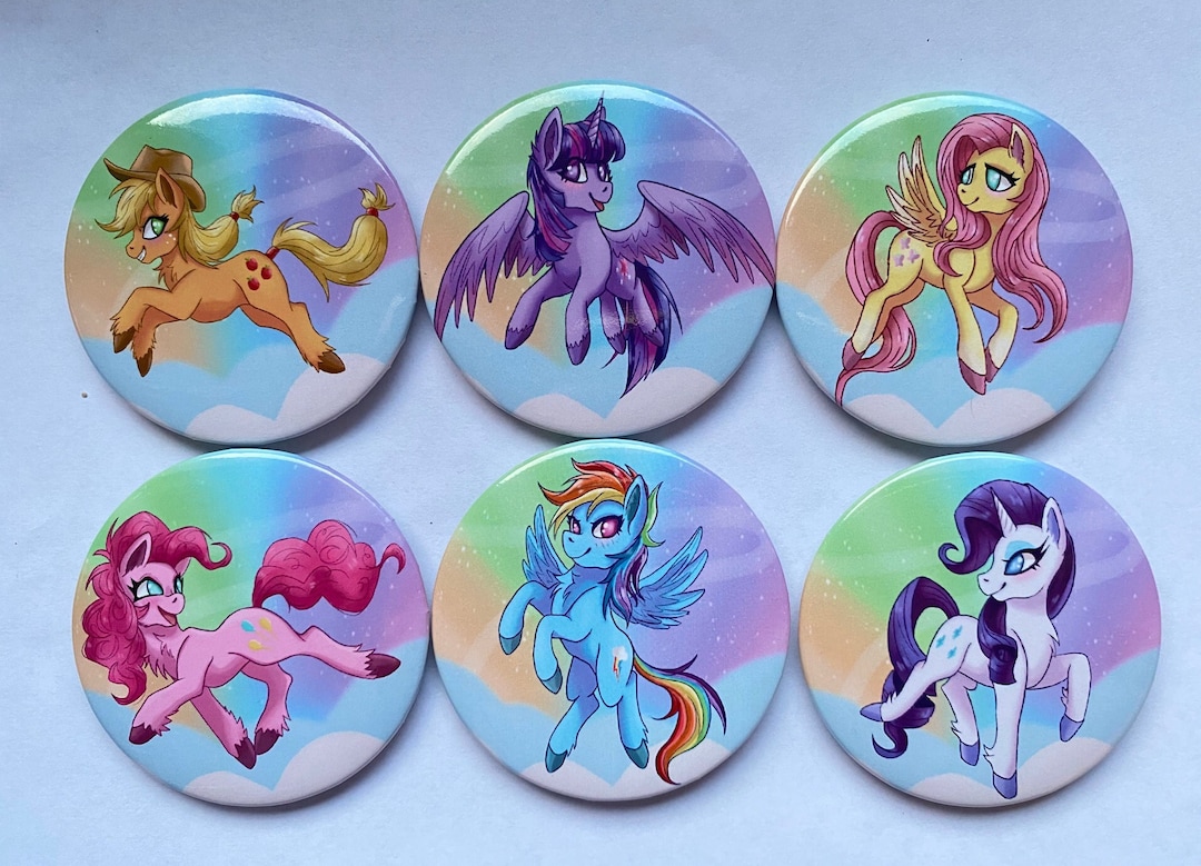 MLP Mane 6 Round Badges - Etsy