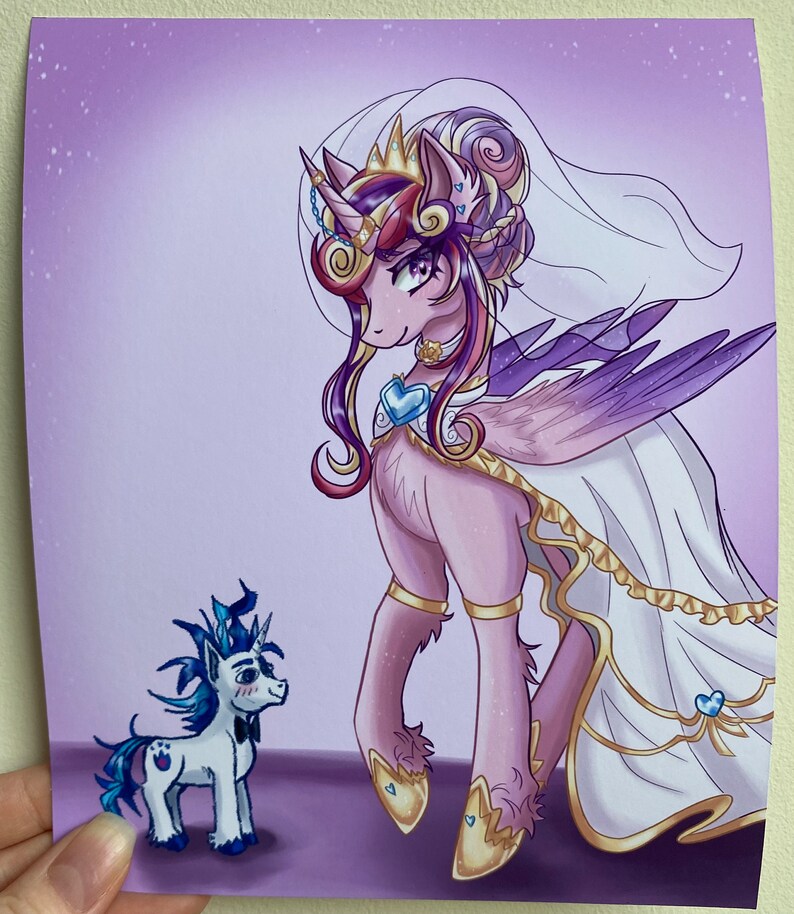 Princess Cadence and Shining Armour the Bride and Ugly Groom Print - Etsy