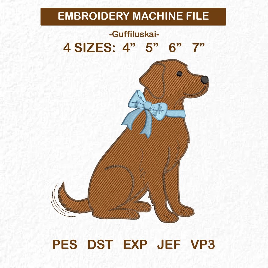 Labrador Retriever Embroidery Designs: Dog Embroidery File Cute Puppy ...