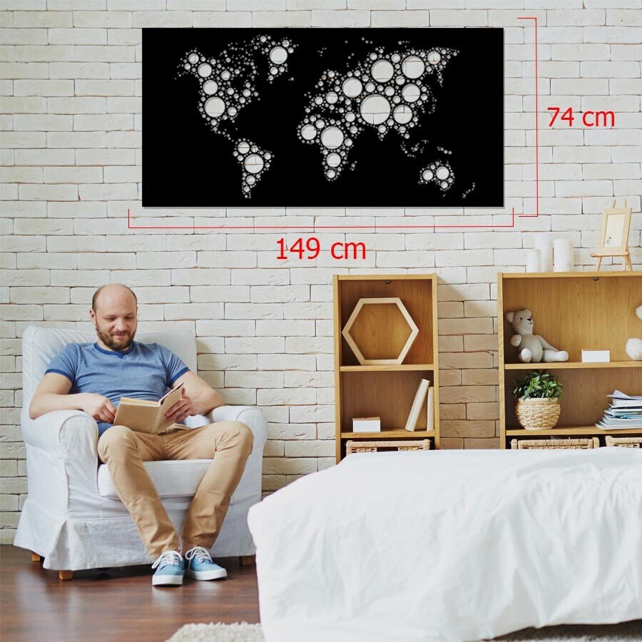 Rounded Map Metal World Map. Metal Wall Decor. Metal Wall - Etsy