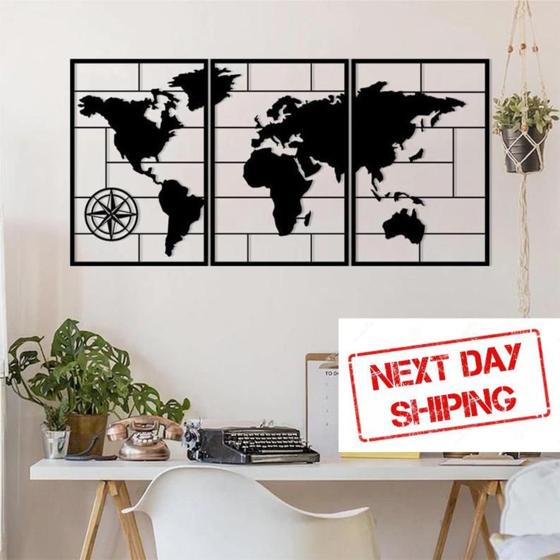 World Map Metal Wall Art. Metal World Map Wall Art. Bedroom - Etsy