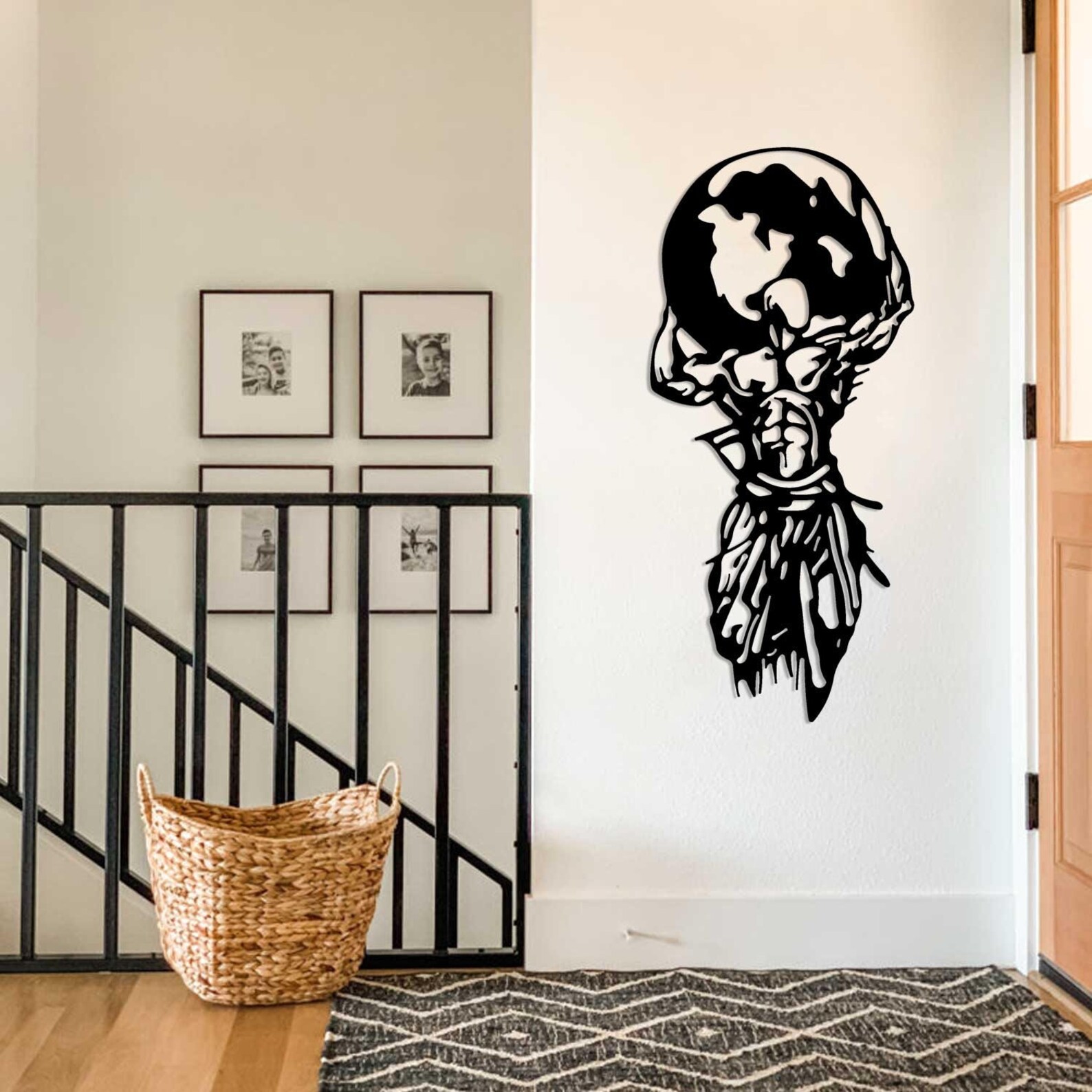 Atlas Metal Wall Art. Unique Wall Decor. Modern Home Decor. Wall Art ...