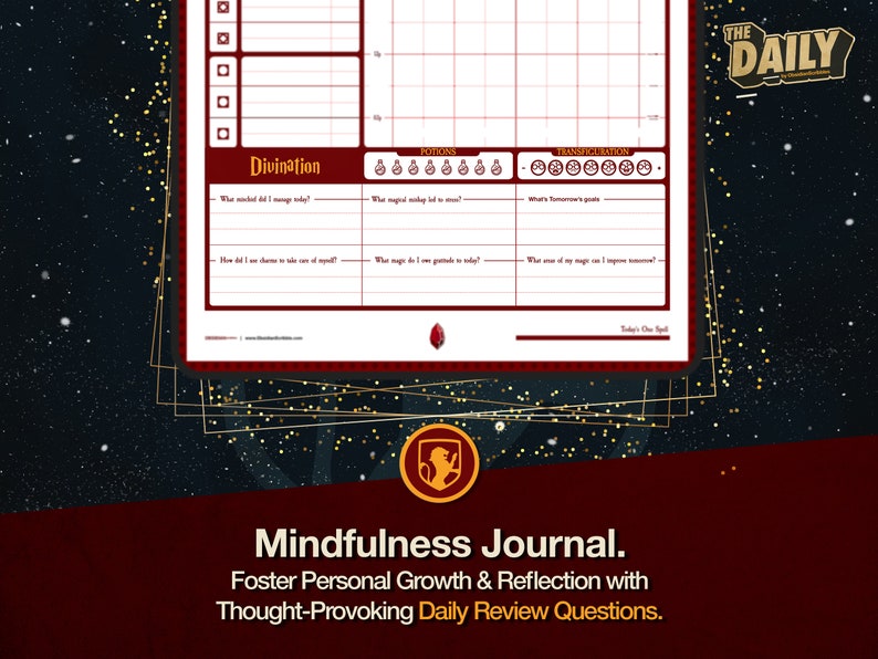 Gryffindor Daily Planner – Customizable Wizard Potter Theme (digital ...