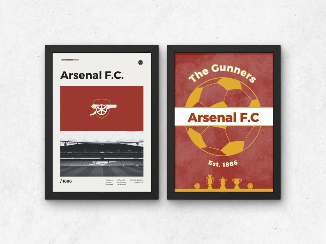 Arsenal FC Poster Multiple Designs Minimal Mid Century Modern Wall ...