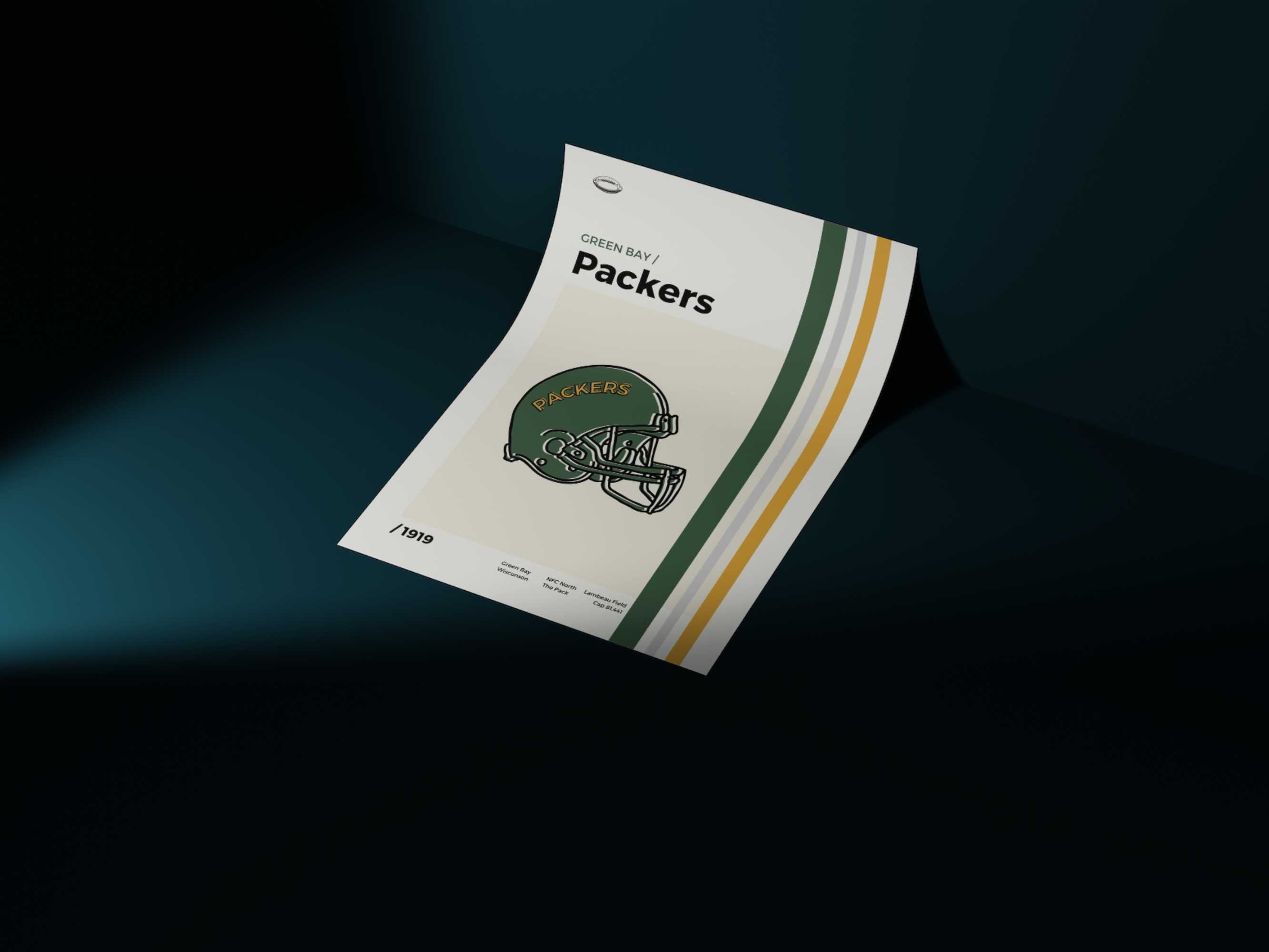 Green Bay Packers Poster - Minimal Mid Century Modern Wall Print - NFL ...