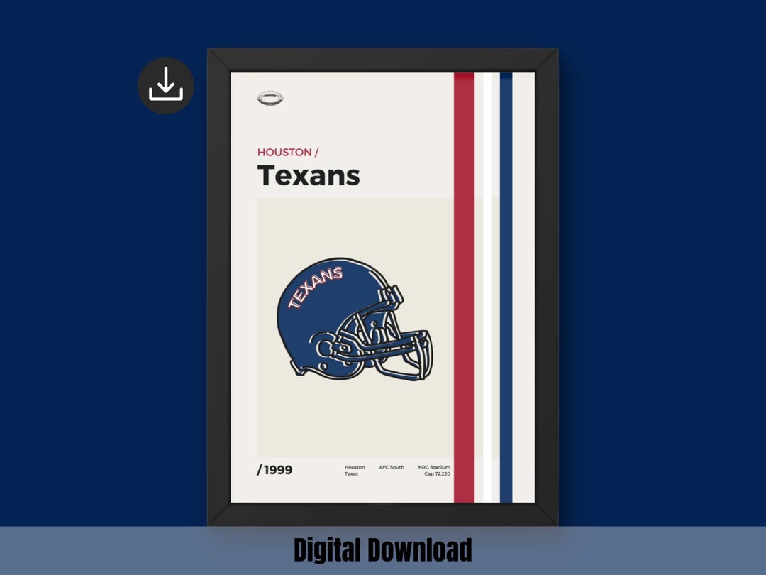 Houston Texans Poster - Minimal Mid Century Modern Wall Print Sports ...