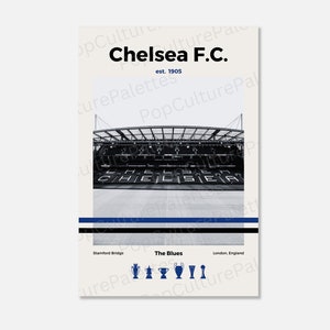 Chelsea FC Poster - Stamford Bridge Minimal Mid Century Modern Wall ...