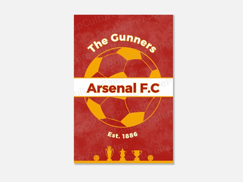 Arsenal FC Poster Multiple Designs Minimal Mid Century Modern Wall ...