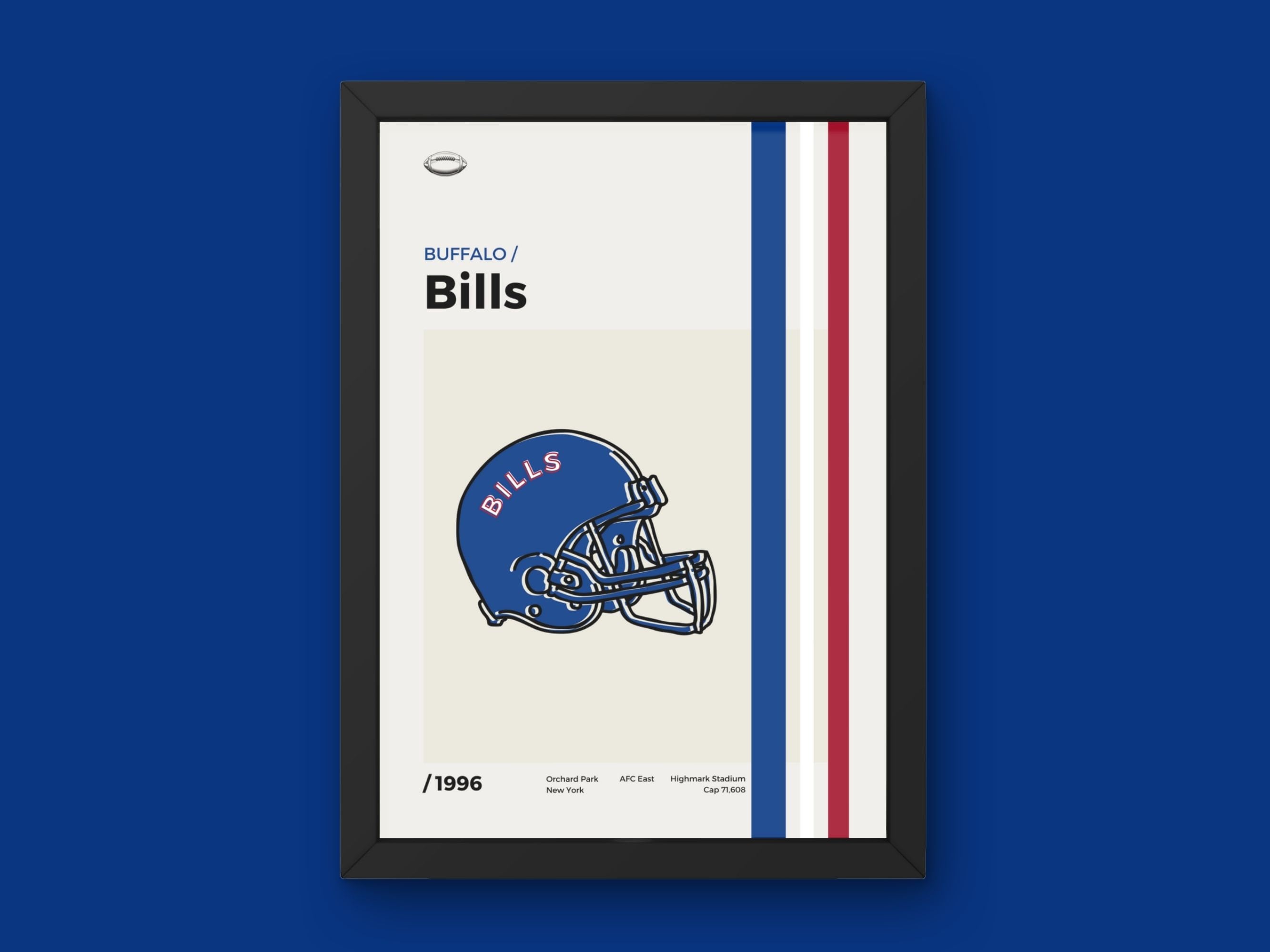 Buffalo Bills Poster - Minimal Mid Century Modern Wall Print - NFL ...