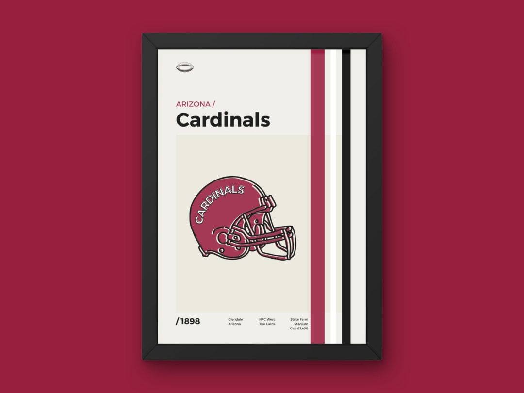 Arizona Cardinals Poster - Minimal Mid Century Modern Wall Print - NFL ...