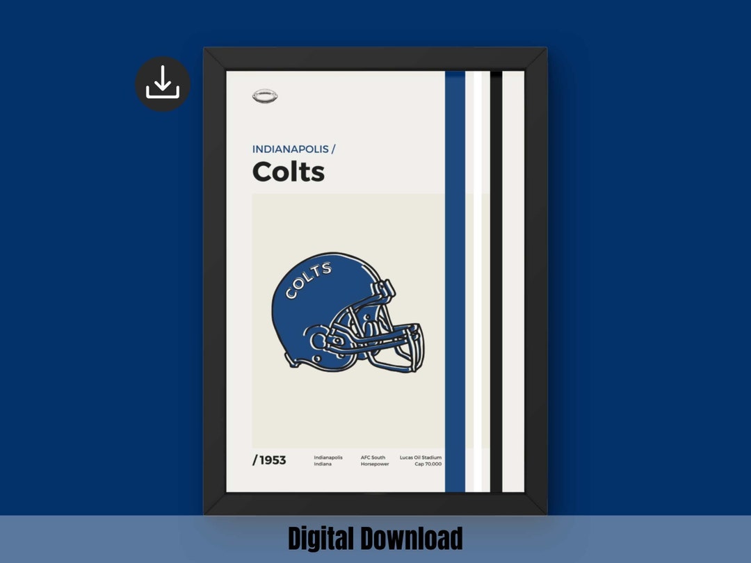 Indianapolis Colts Poster - Minimal Mid Century Modern Wall Print ...